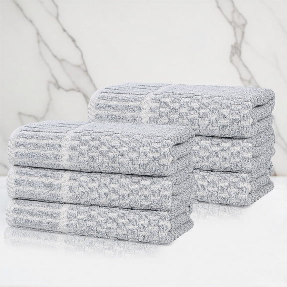 Superior Juno Viscose Cotton Blend Medium Weight Hand Towels, Set of 6 ...