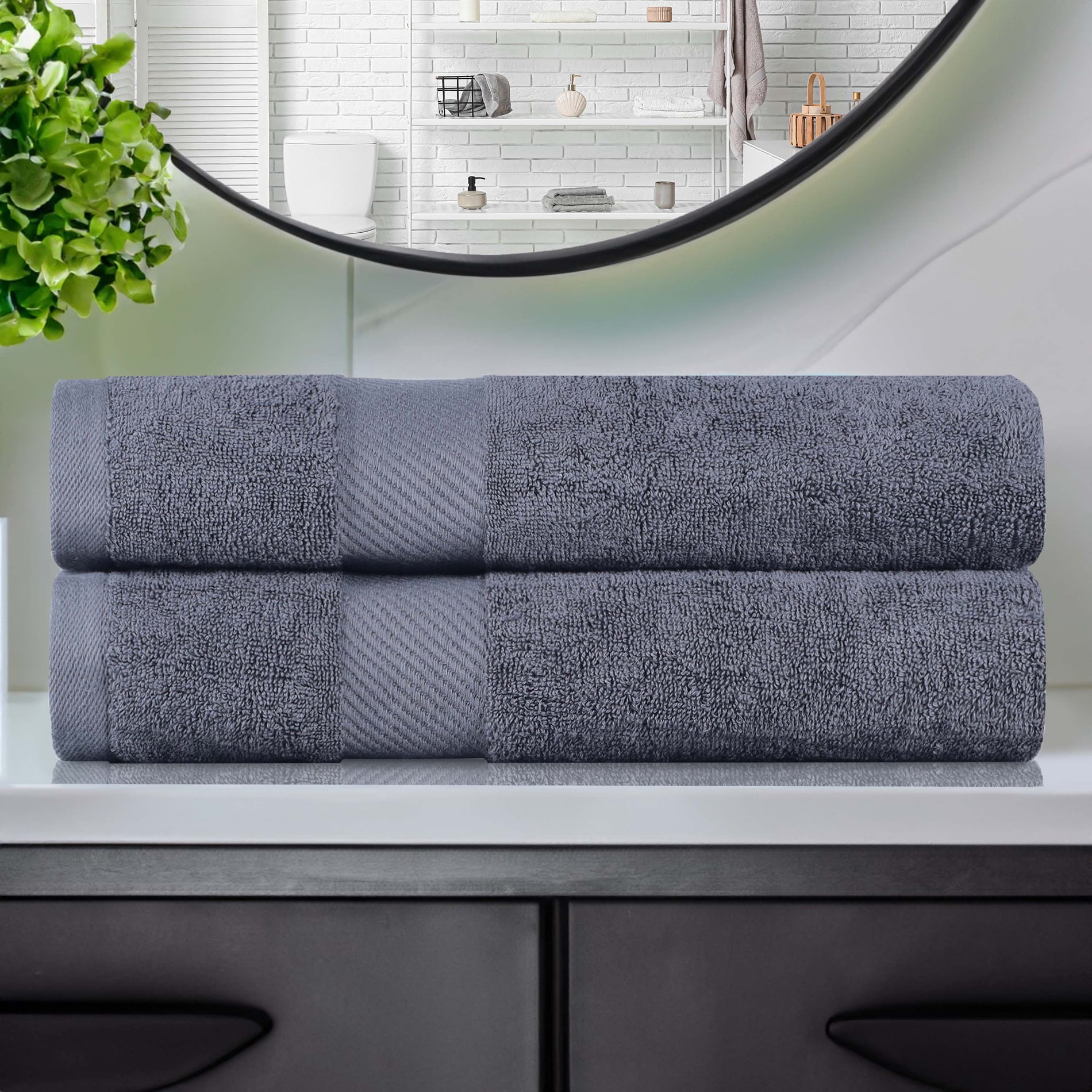 Superior Kendell Egyptian Cotton Bath Towels - Set of 2 - Absorbent ...