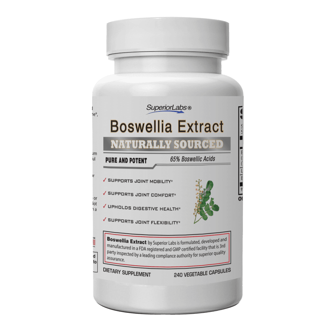 Superior Labs Boswellia Extract Capsules, 65% Boswellic Acids, 500mg ...