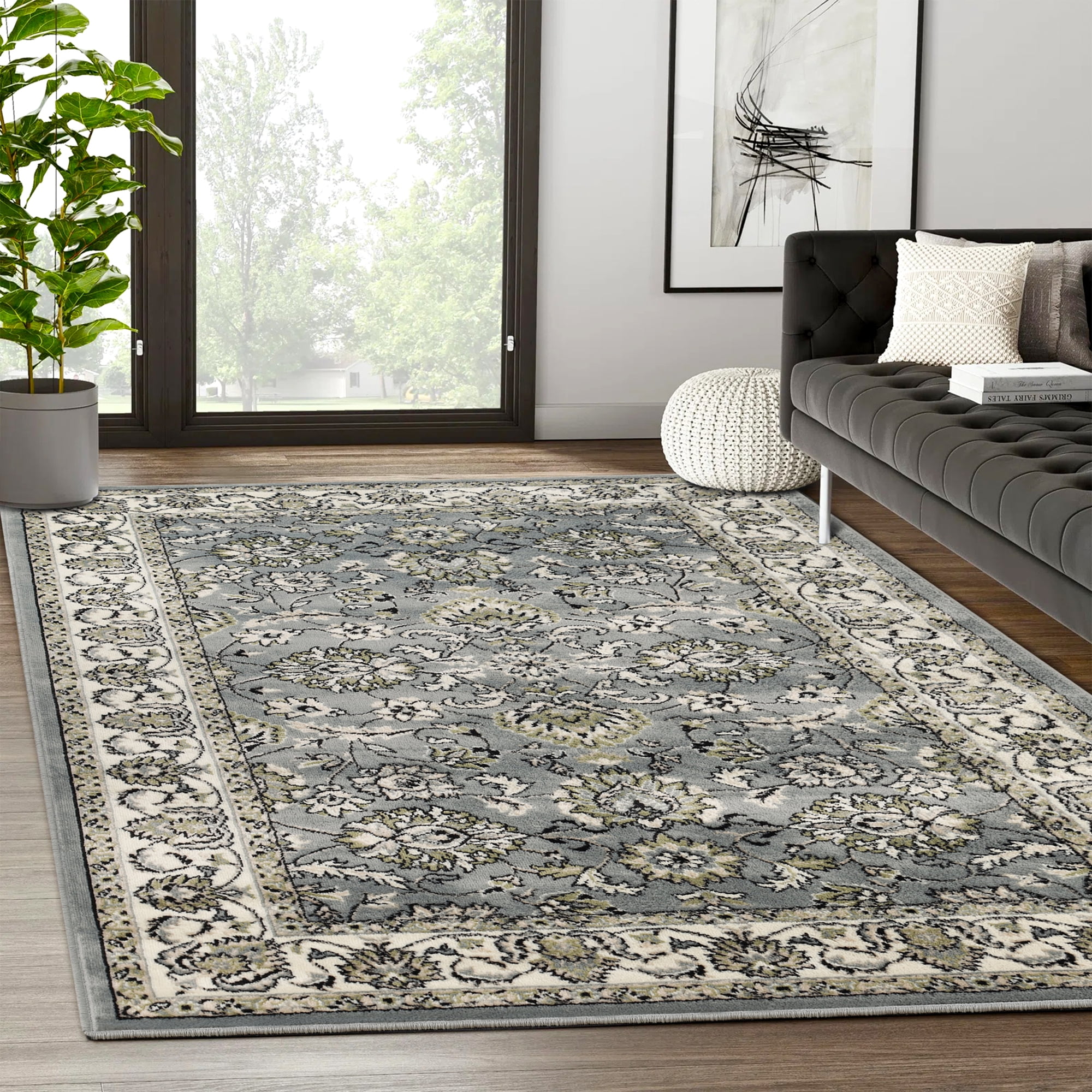 Superior Traditional Floral Area Rug 7' x 9', Indoor Rugs For Living ...