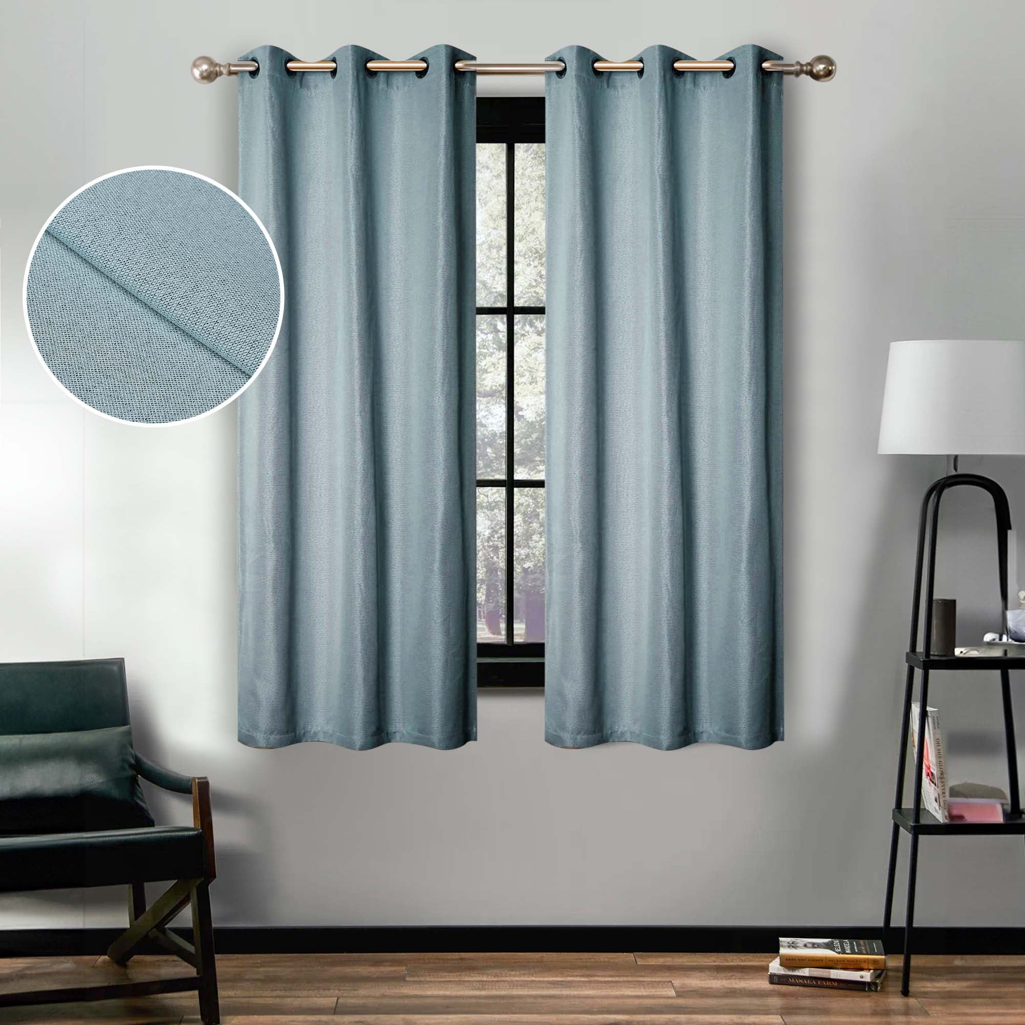 Superior Linen Blackout Curtains, Grommet Header, Set of 2, 42" x 63 ...