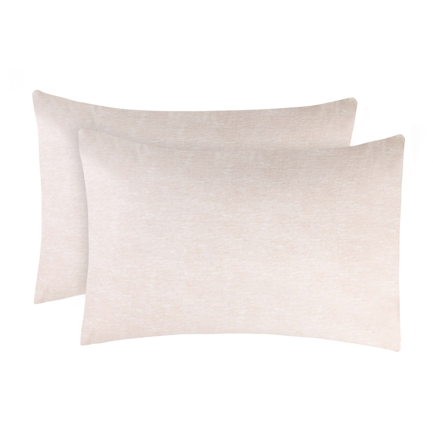 Superior Melange Flannel Cotton Pillowcases, Set of 2, King, Beige ...