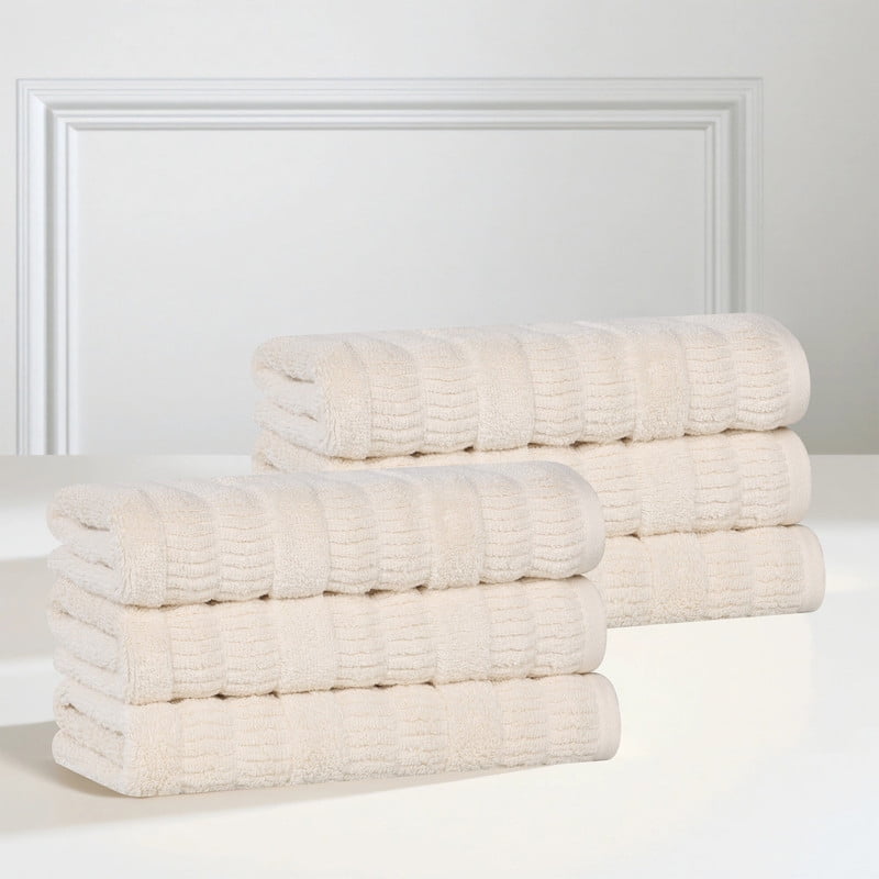 Superior Mika Smart Twist Cotton Medium Weight Hand Towels, Set of 6 ...