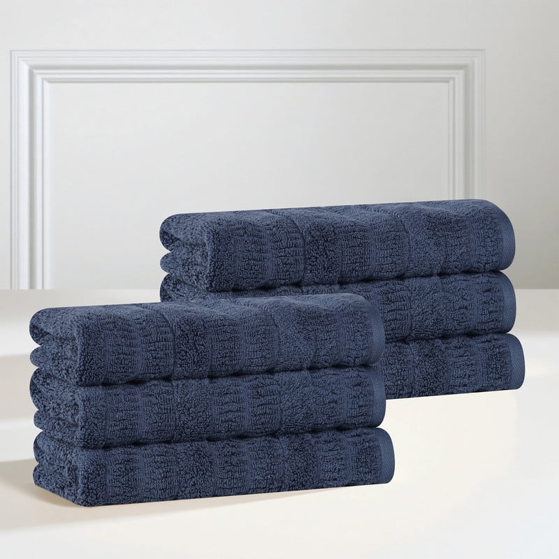 Superior Mika Smart Twist Cotton Medium Weight Hand Towels, Set of 6 ...