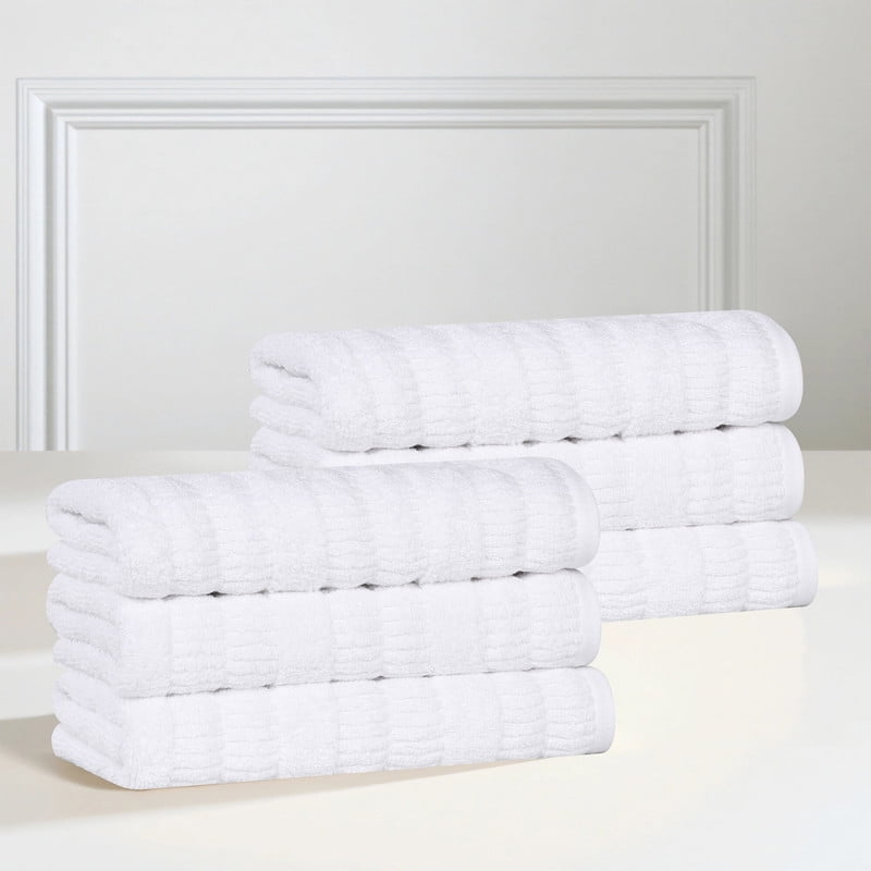 Superior Mika Smart Twist Cotton Medium Weight Hand Towels, Set of 6 ...