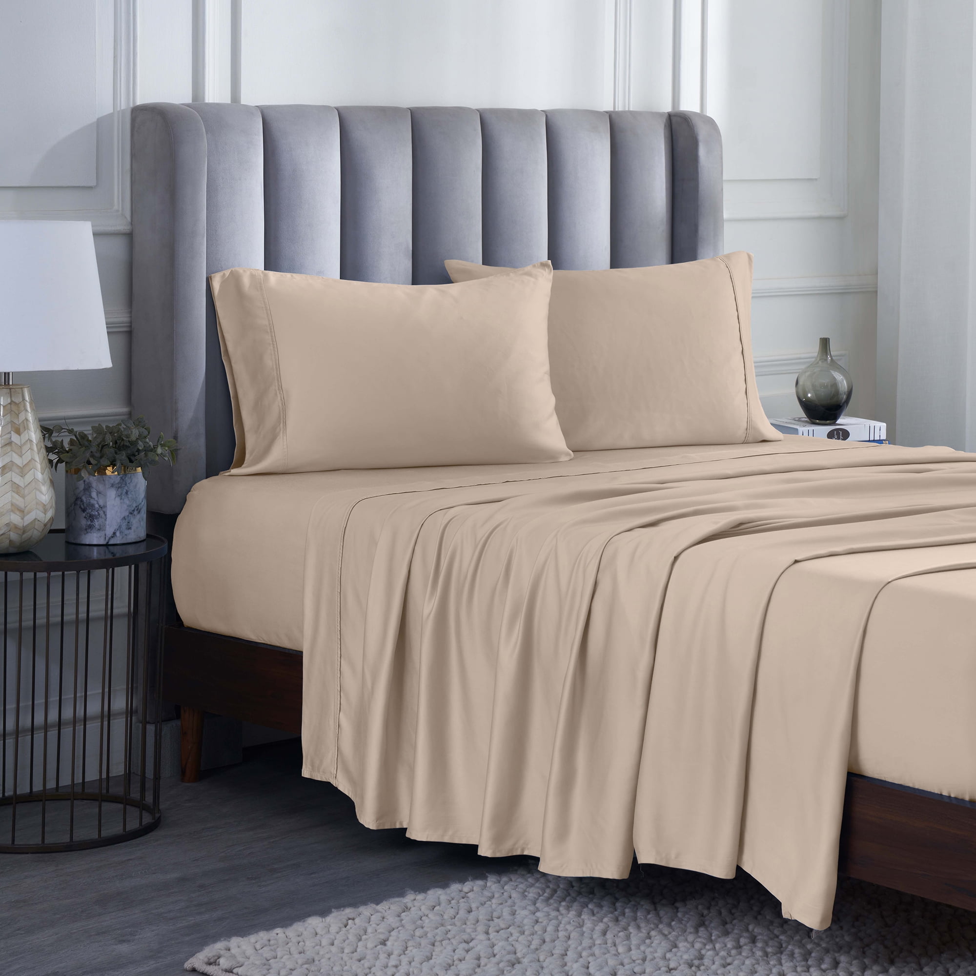 Superior Modal From Beechwood 400TC Sheet Set, Queen, Linen - Walmart.com