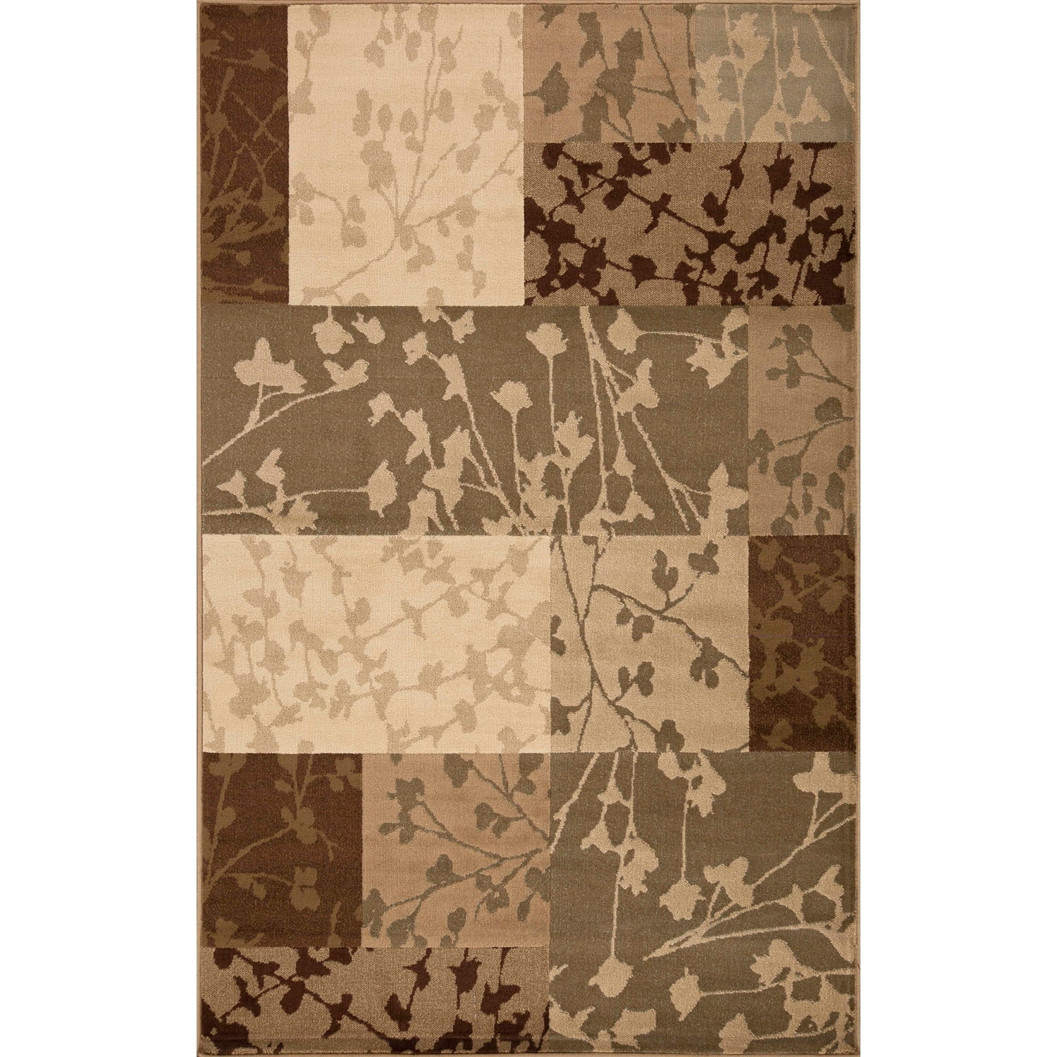 Superior Modern, Bohemian, Traditional Floral Geometric Block Area Rug ...