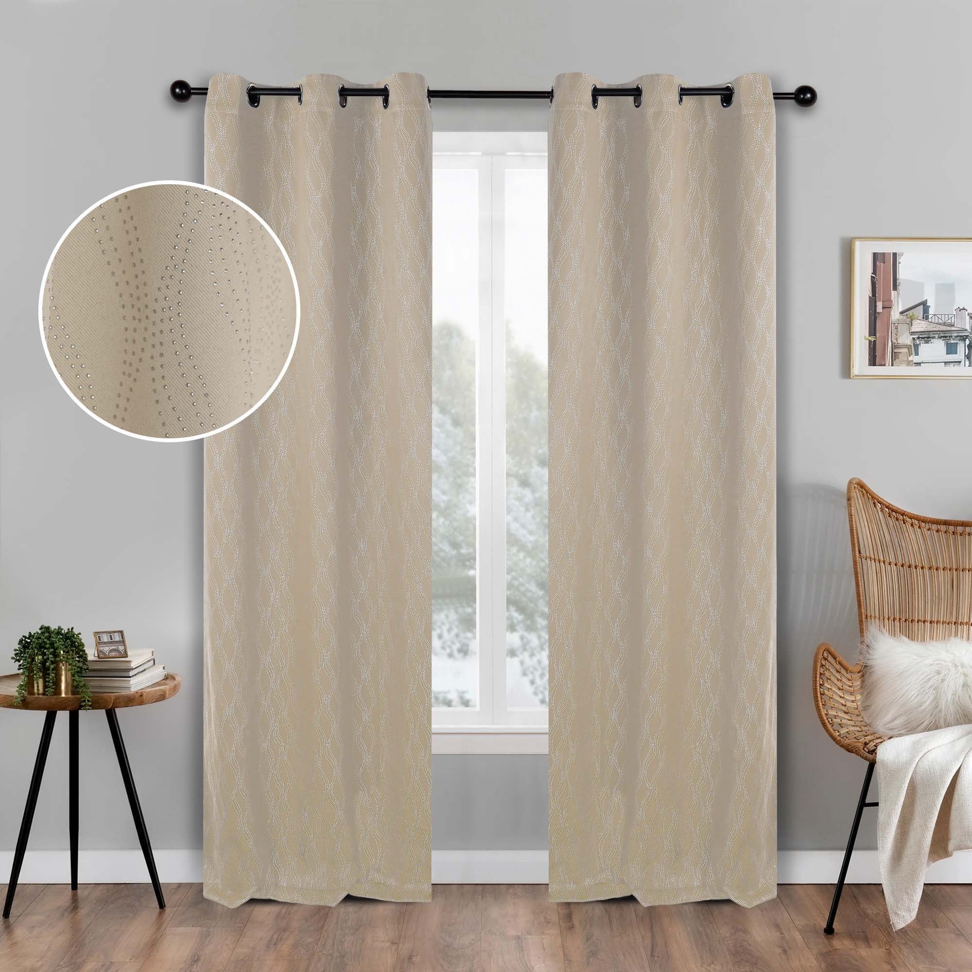 Superior Zuri Blackout Curtains, Grommet Header, Set of 2, 42" X 96 ...