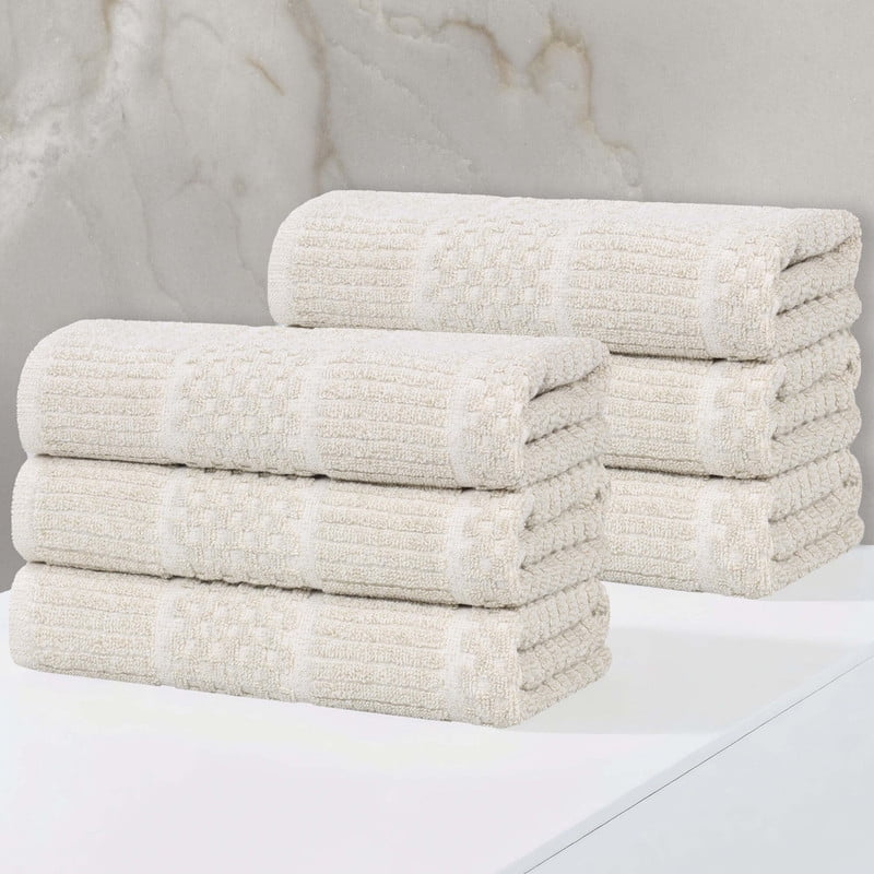 Superior Naples Viscose Cotton Blend Medium Weight Hand Towels, Set of ...