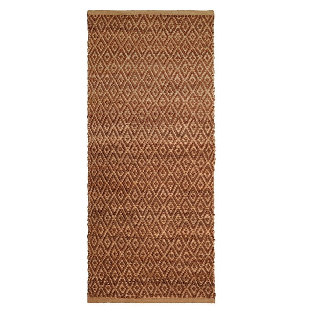 Superior Natural Diamond Collection Hand Woven Jute Rug - Brown ...