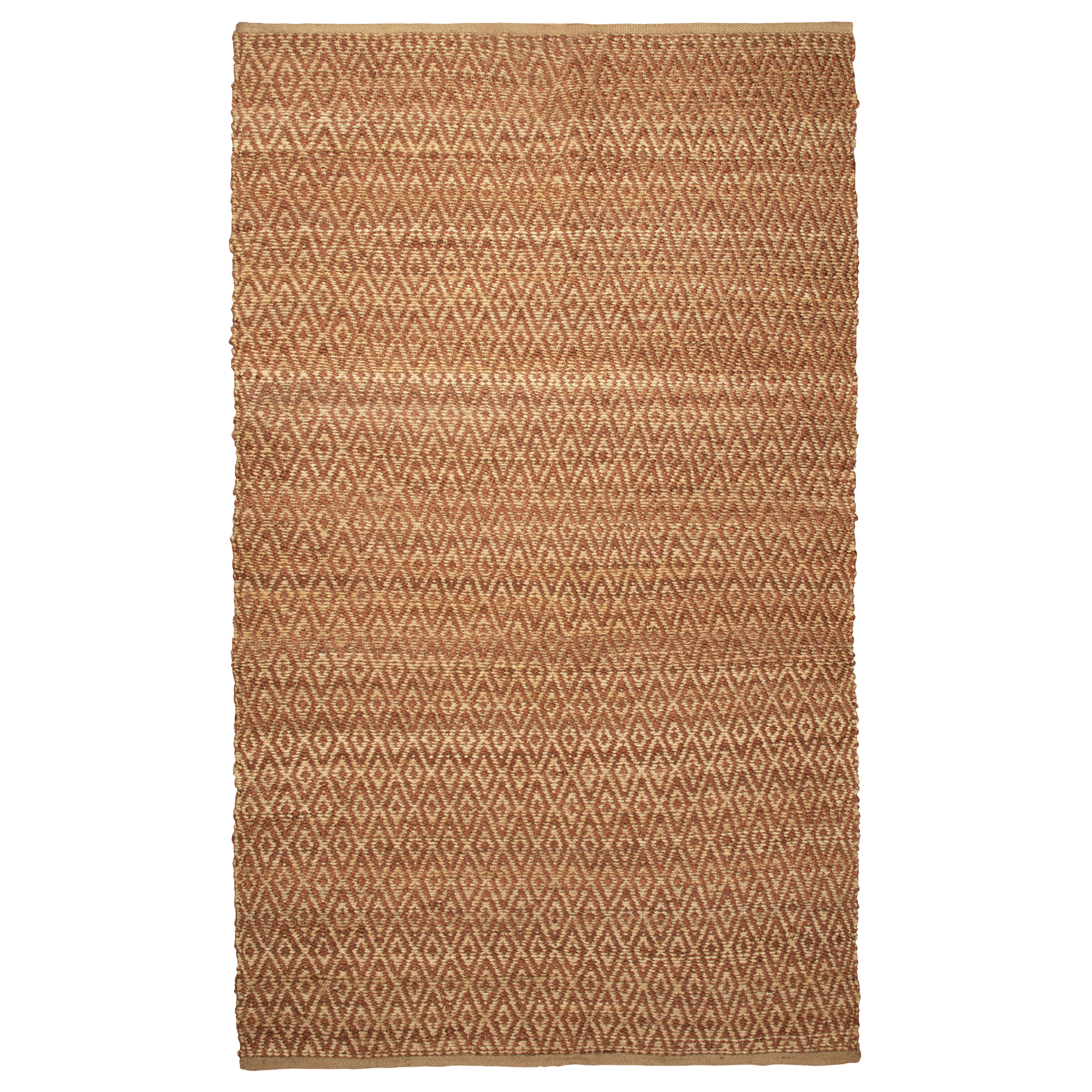 Superior Natural Diamond Collection Hand Woven Jute Rug - Rust ...