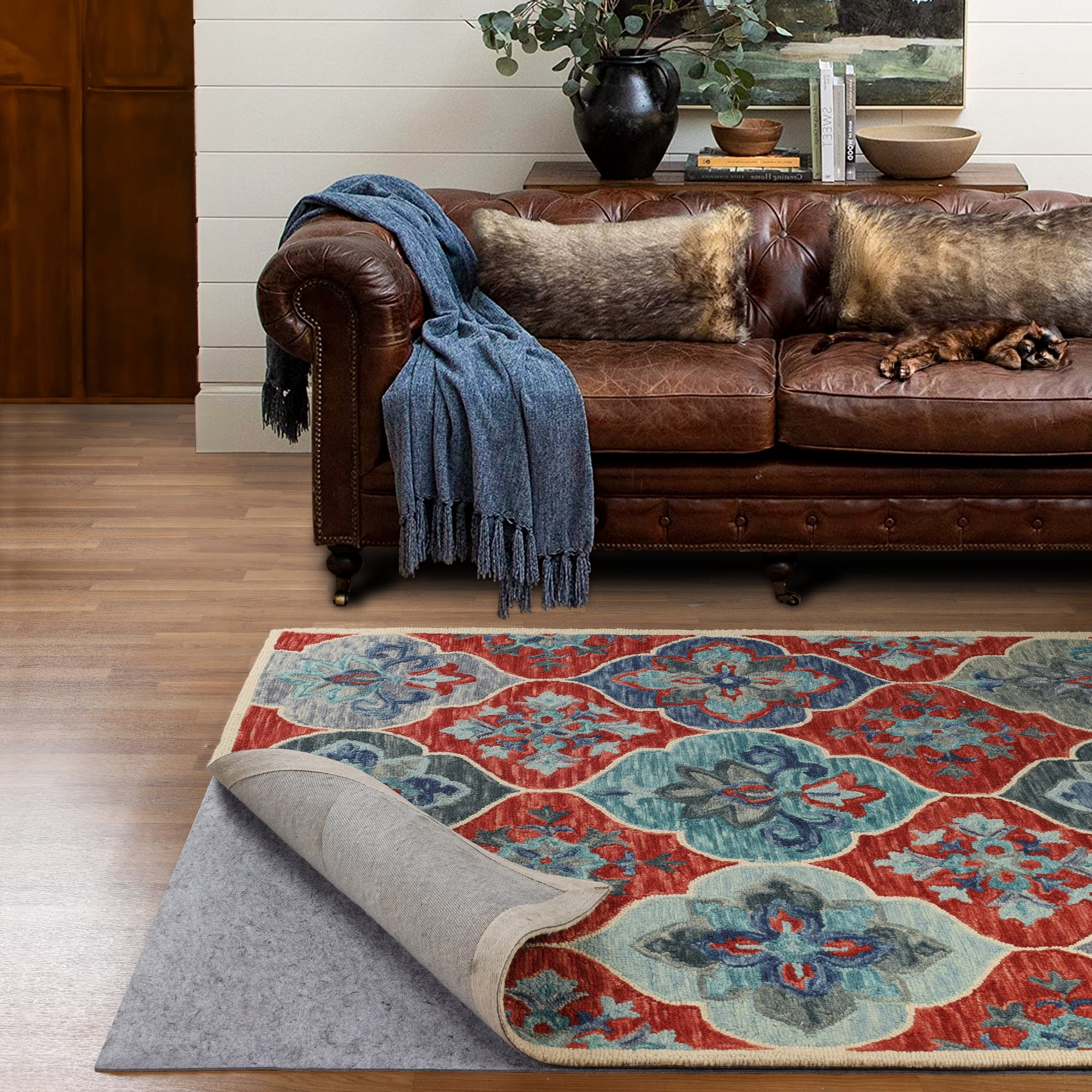 Superior Non-Slip Felt Rubber Indoor Area Rug Pad With Coating, 6' x 9 ...