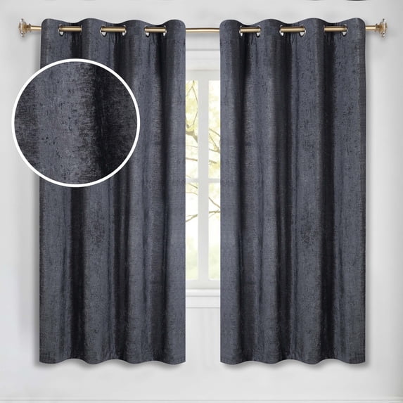 Superior Noor Semi-Blackout Chenille Curtains, Set of 2 Panels, 52" x ...