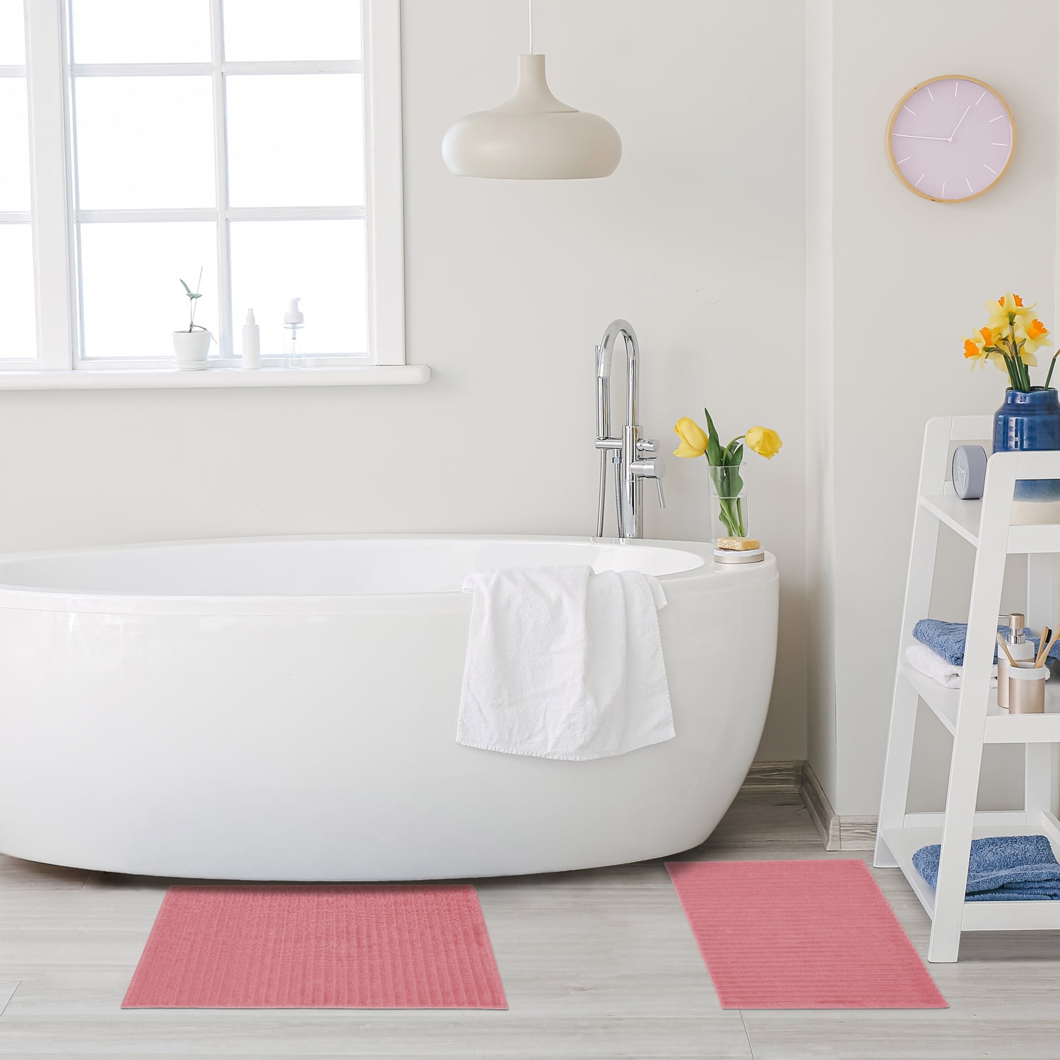 Superior Ortley Eco-Friendly Cotton Bath Mat Set of 2-Piece, Rosewood ...