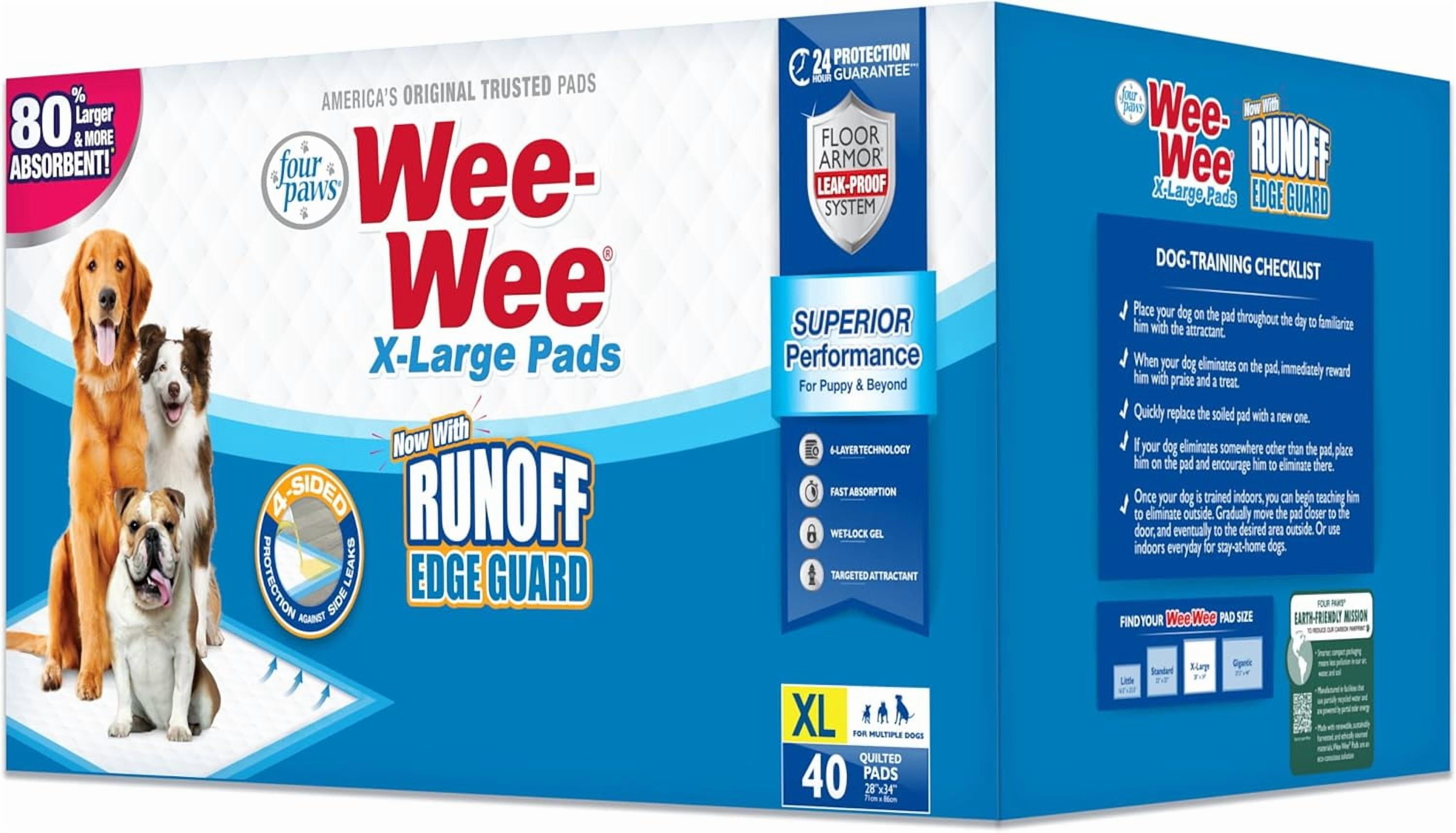 Superior Performance Unscented Extra-Large Pee Pads for Dogs & Puppies ...