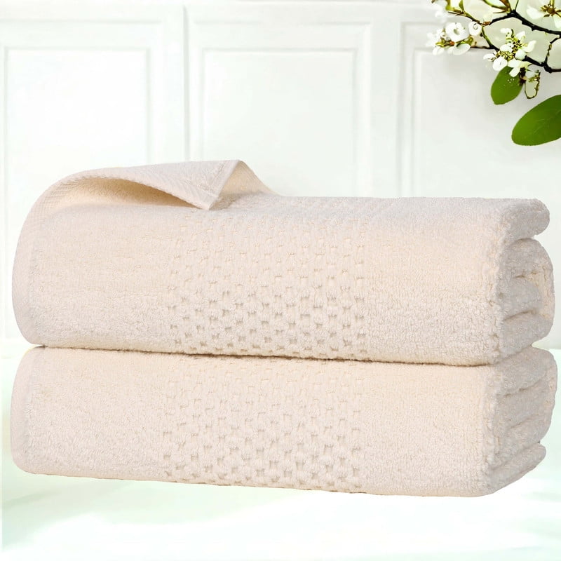 Superior Playa Zero Twist Cotton Solid Waffle Textured Bath Towels, Set ...