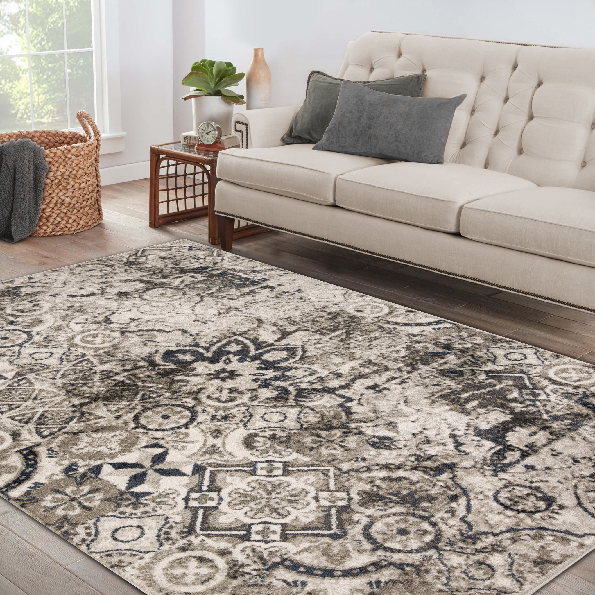 Free Shipping! Superior Rangoli 5' x 8' Area Rug, Deep Royal, Medallion ...