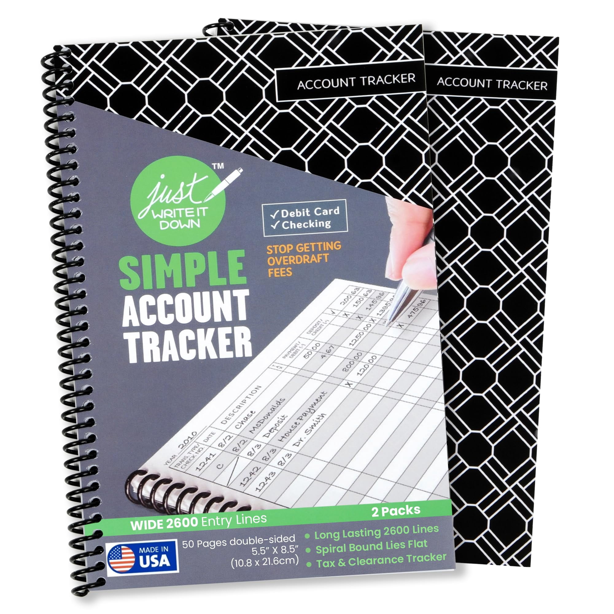 The Superior Register's Premium Check Book Register & Debit Card Ledger ...