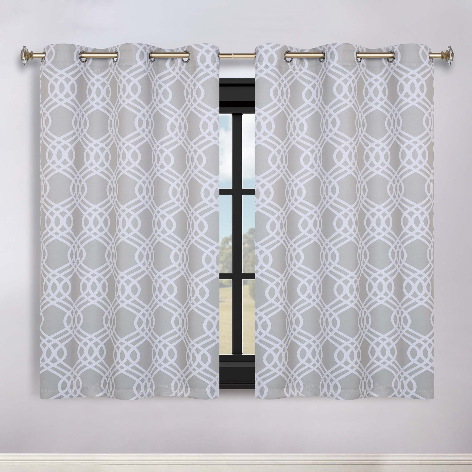 Superior Ribbon Blackout Curtains, Grommet Header, Set of 2, 52" x 63 ...