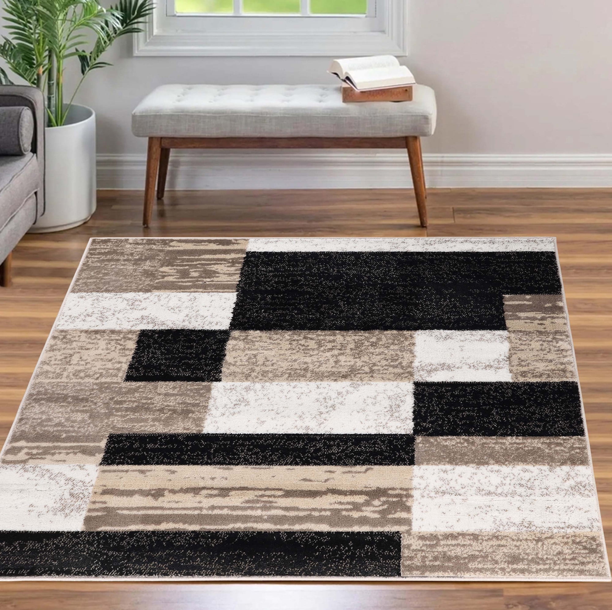 Superior Rockwood Geometric Indoor Area Rug, 5' x 5' Square, Ivory ...