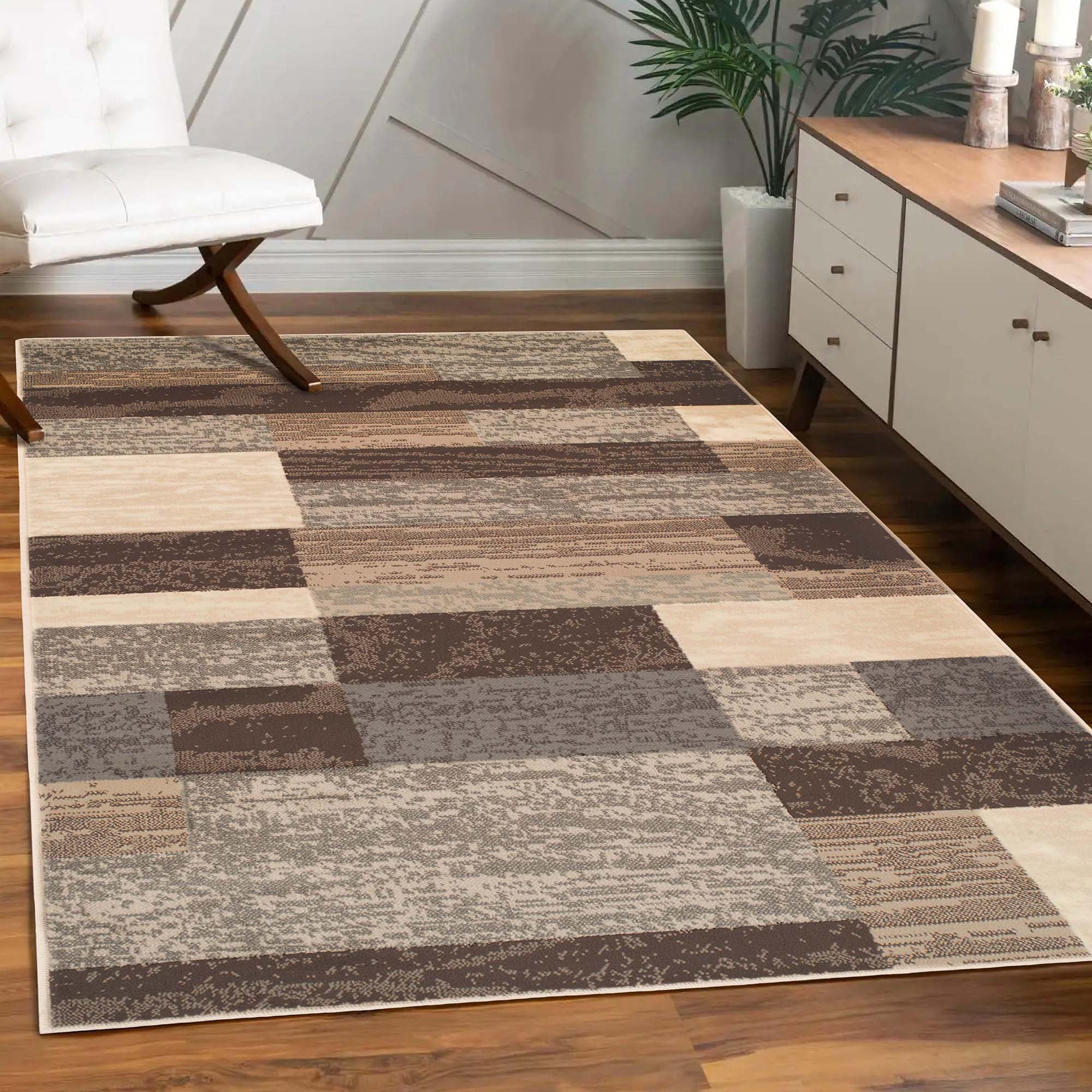 Superior Rockwood 5' x 8' Geometric Indoor Area Rug with Sturdy Backing ...