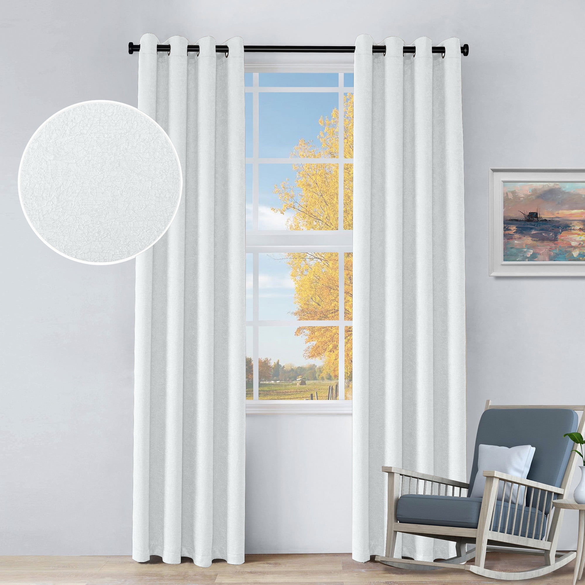 Superior Senna Blackout Curtains, Grommet Header, Set of 2, 52" x 84 ...