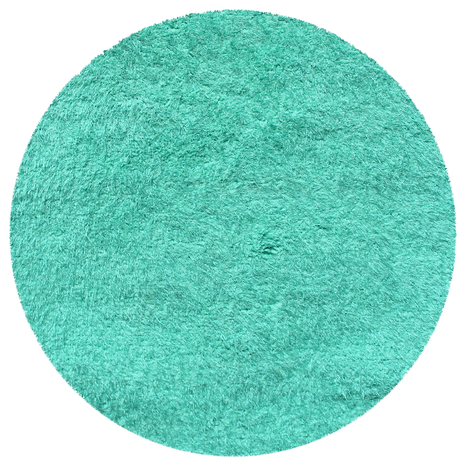 Superior Shag Boho Plush Indoor Area Rug, Ocean Blue, 6' 6" Round ...