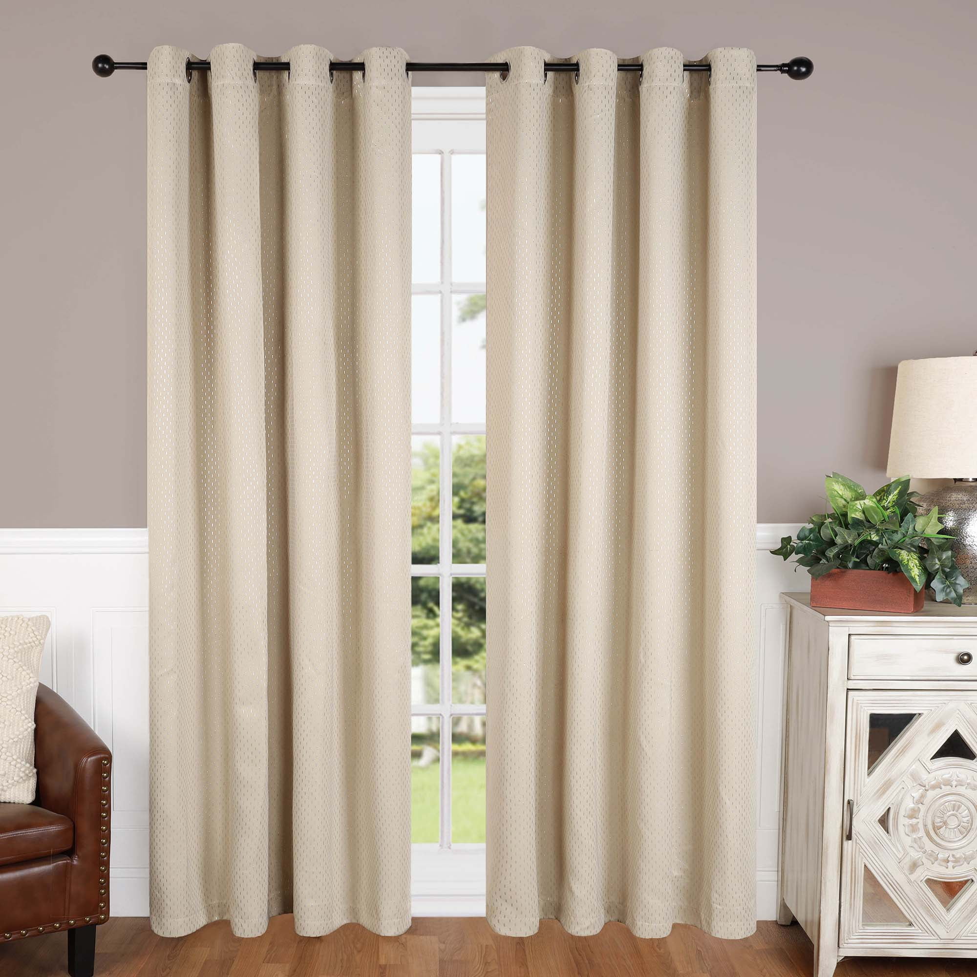 Superior Shimmer Blackout Curtains, Grommet Header, Set of 2, 52" X 84 ...