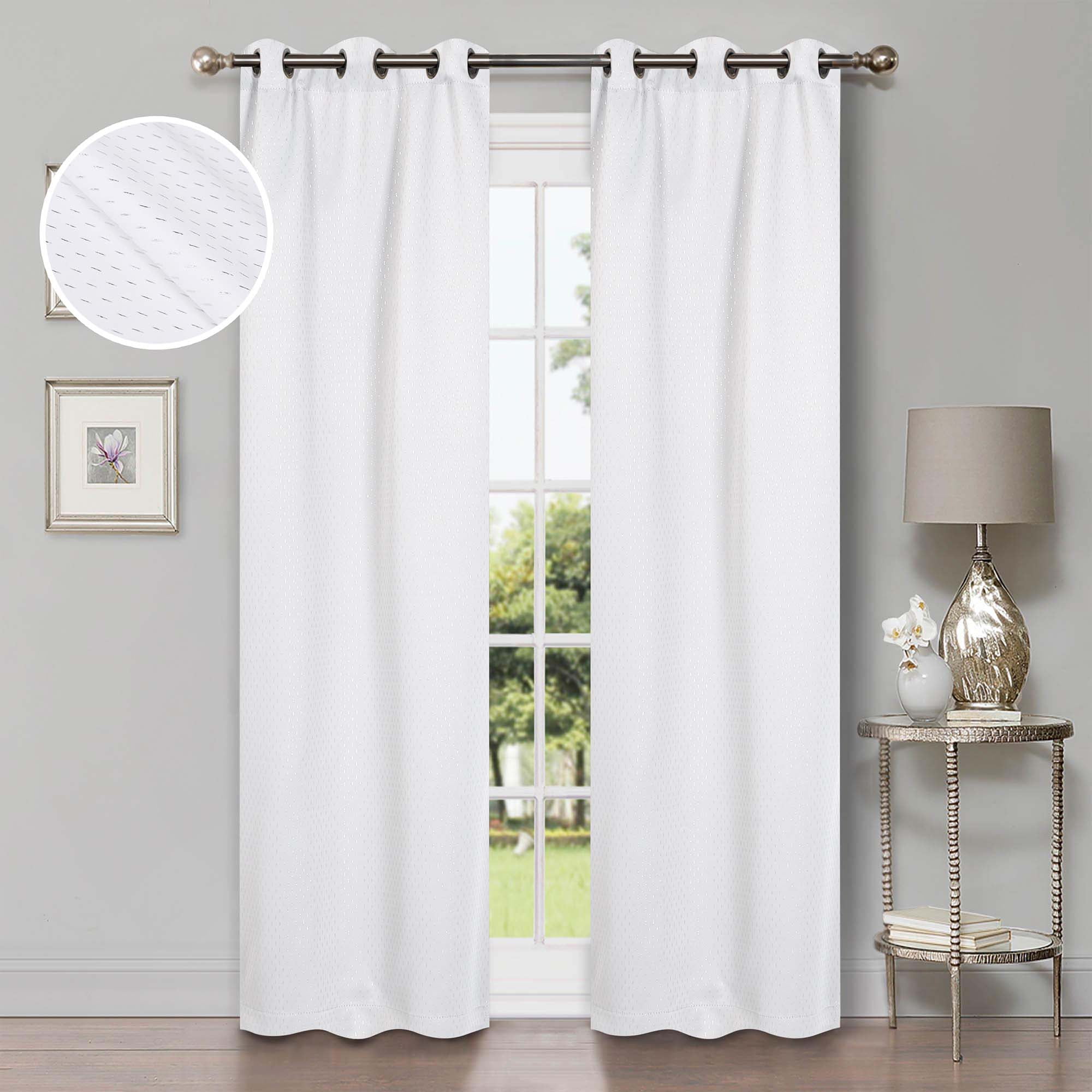 Superior Shimmer Blackout Curtains, Grommet Header, Set of 2, 42" X 96 ...