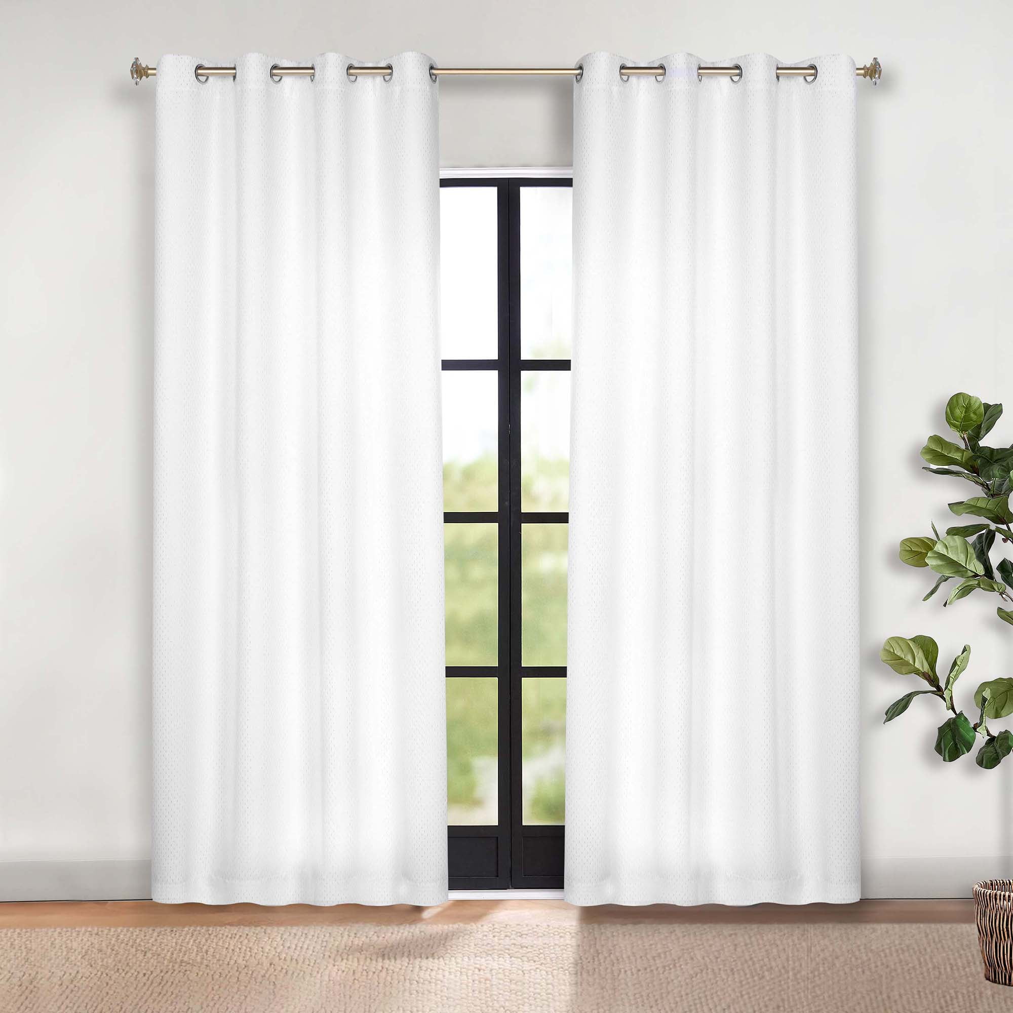 Superior Shimmer Blackout Curtains, Grommet Header, Set of 2, 52" X 108 ...