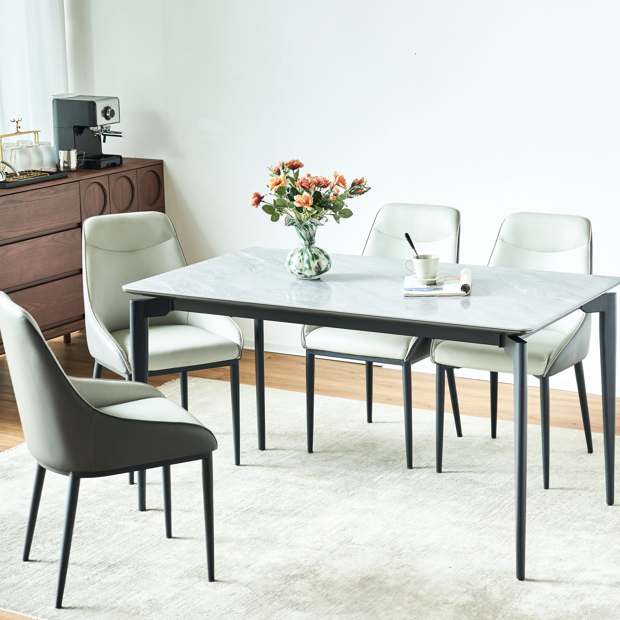 Superior Sintered Stone Robotics Table, Black Legs, For 6-8 Legged ...