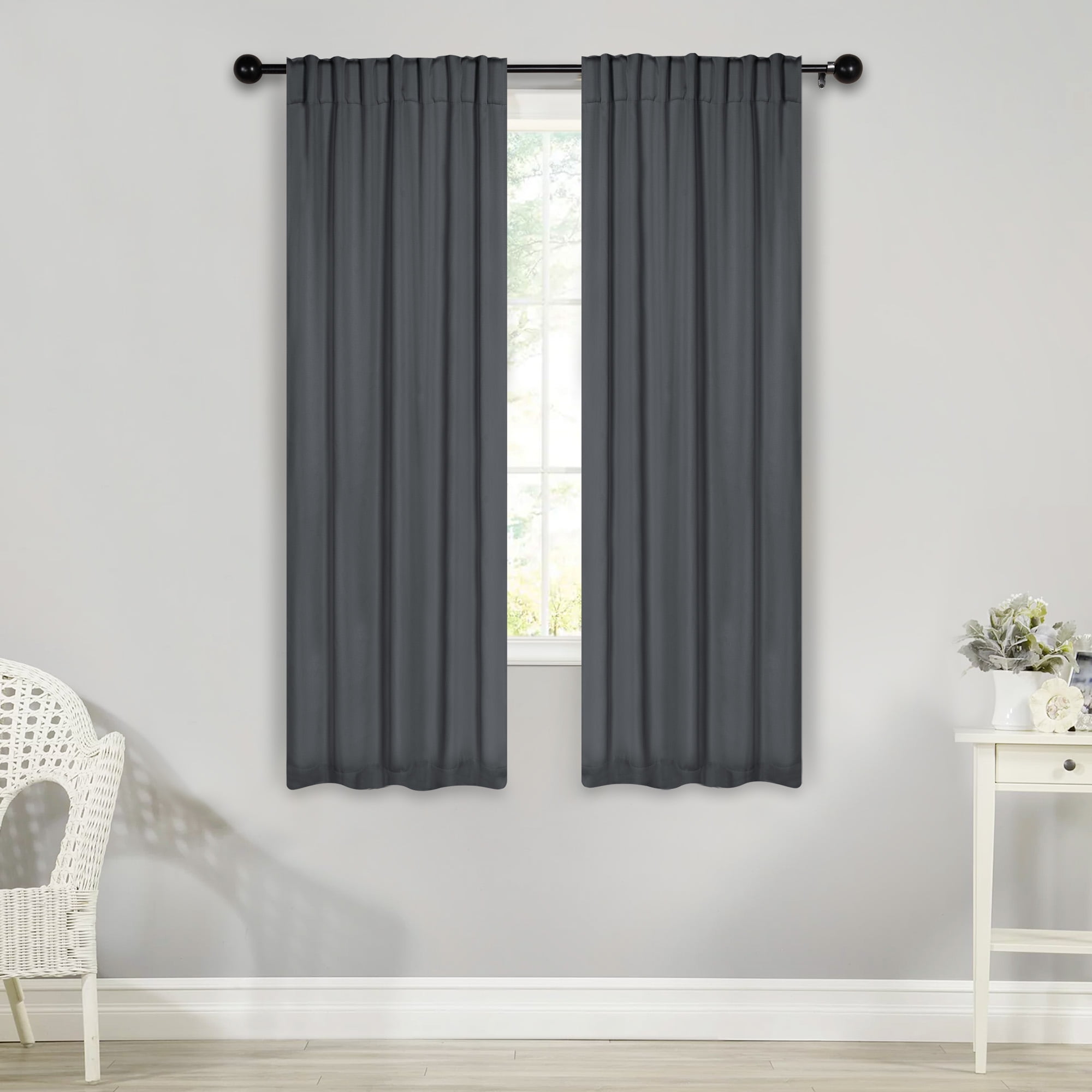 Superior Blackout Back Tab Curtains - Set of 2, 26 x 63 - Walmart.com