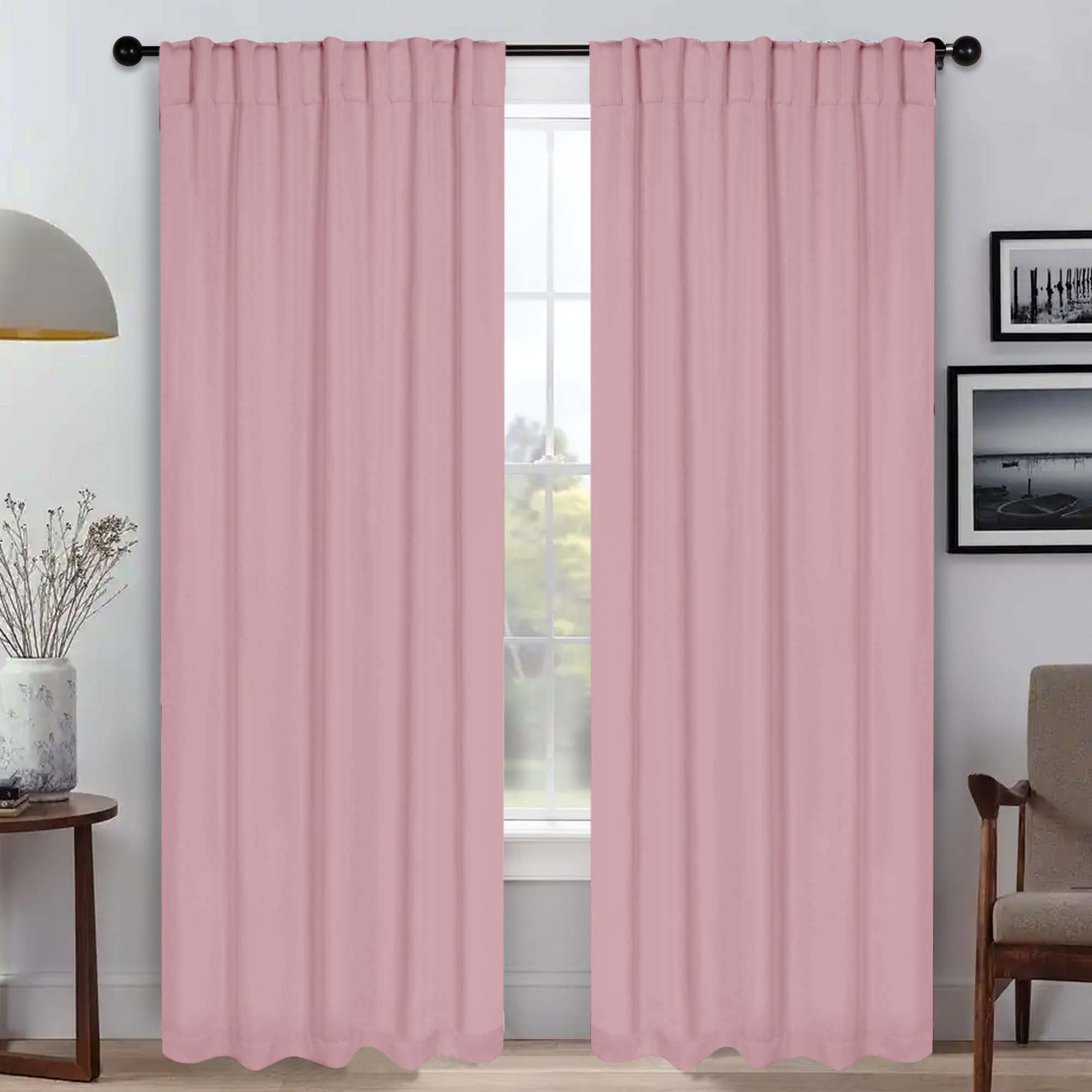 Superior Blackout Solid Light Filtering Back Tab Curtain Panel Set, 42 ...
