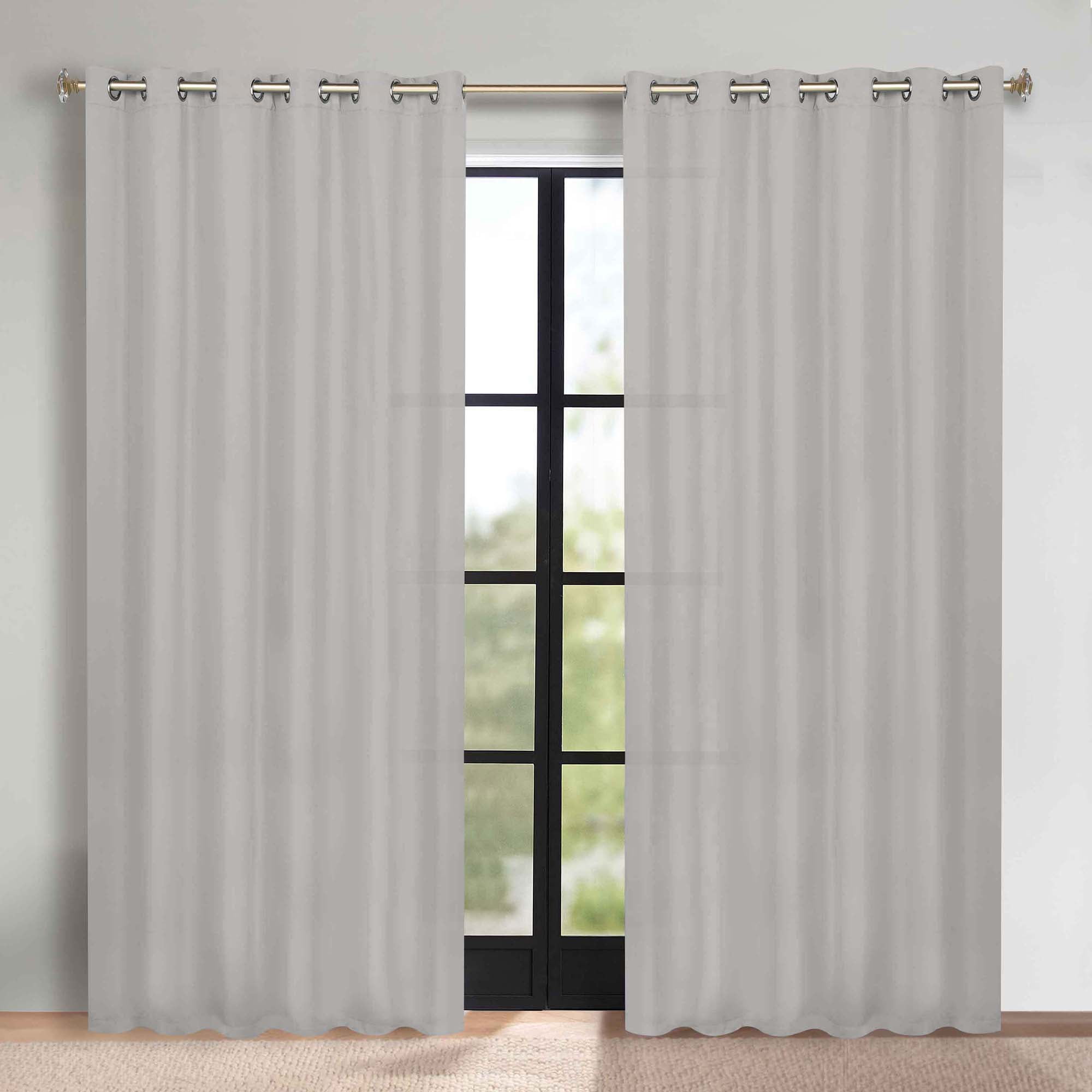 Superior Blackout Solid Light Filtering Grommet Curtain Panel Set, 70"X 84", Marshmellow ...