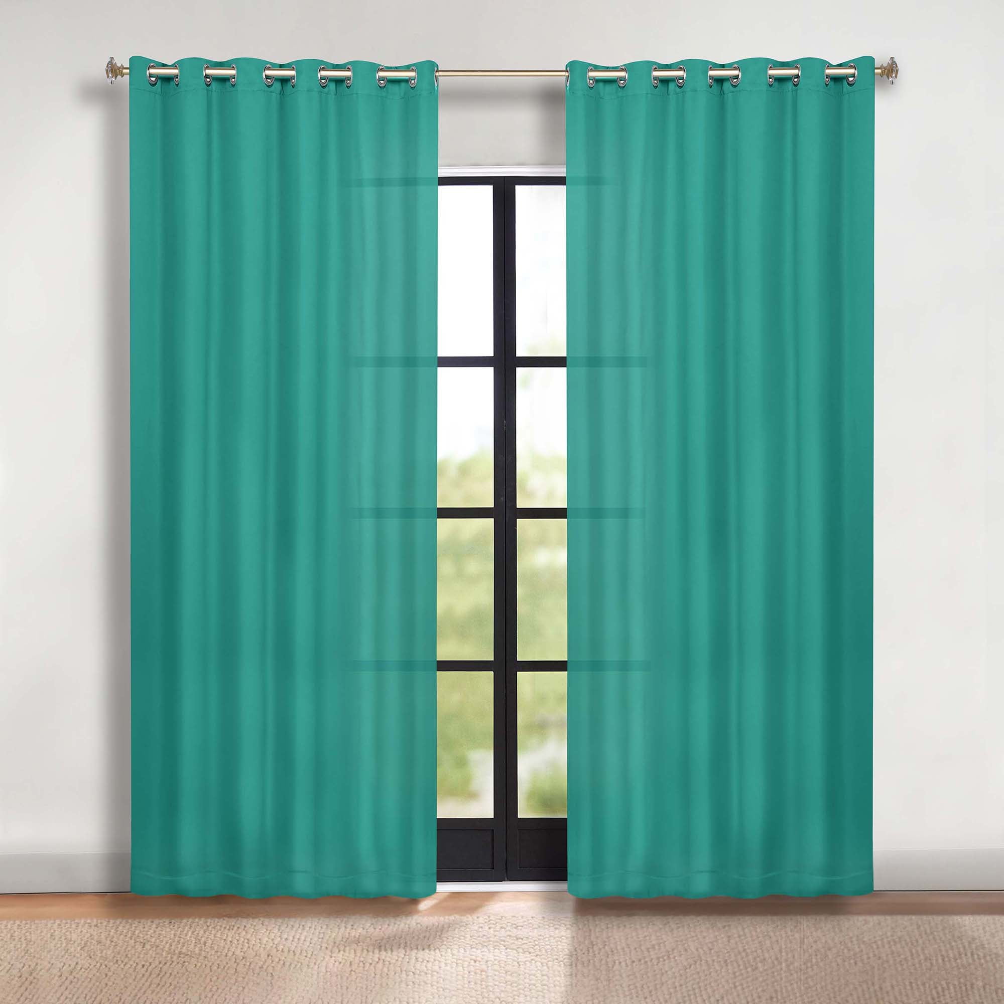 Superior Blackout Solid Light Filtering Grommet Curtain Panel Set, 70"X 96", Cerulean Blue ...