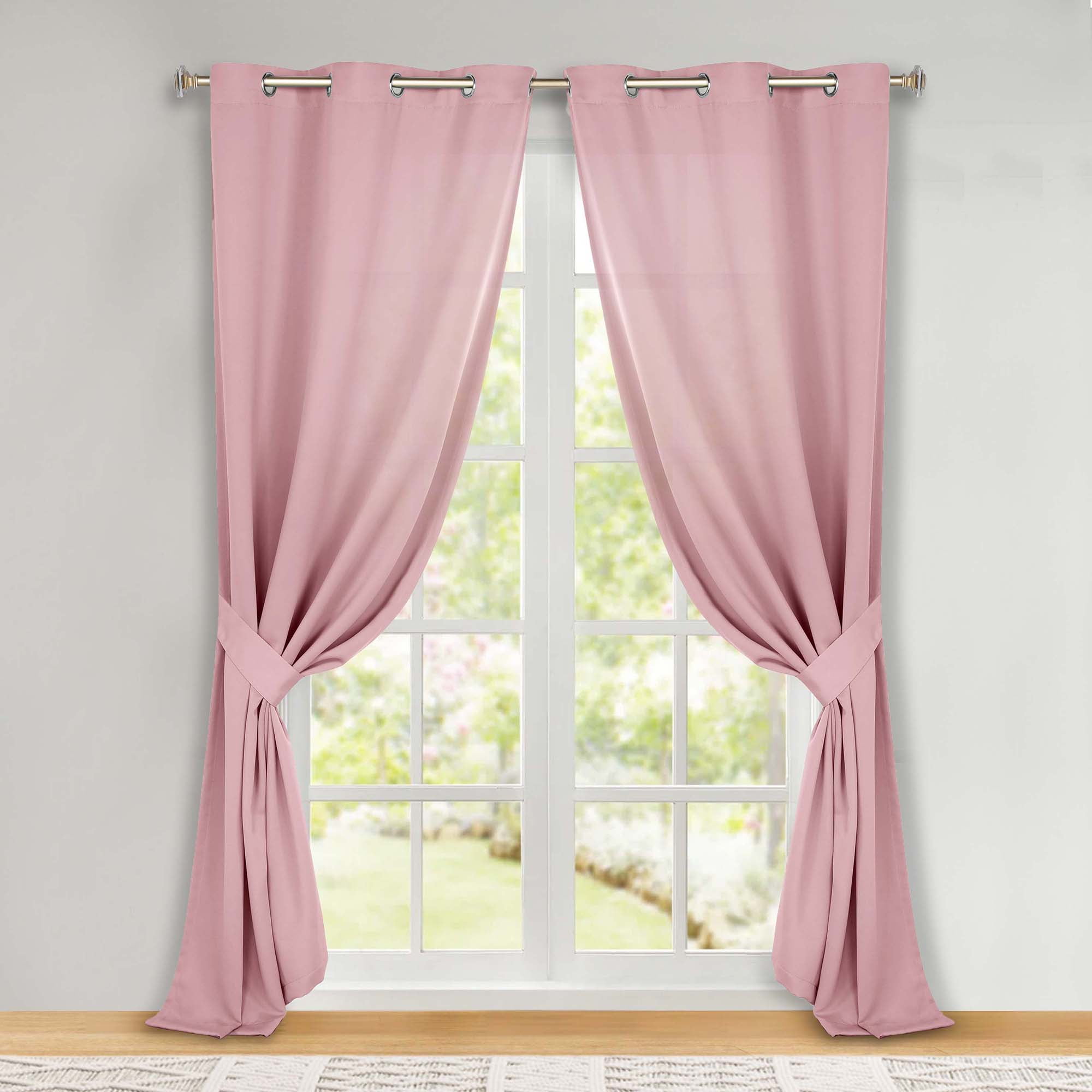 Superior Solid Blackout Curtain Set of 2 Thermal Insulating Polyester ...