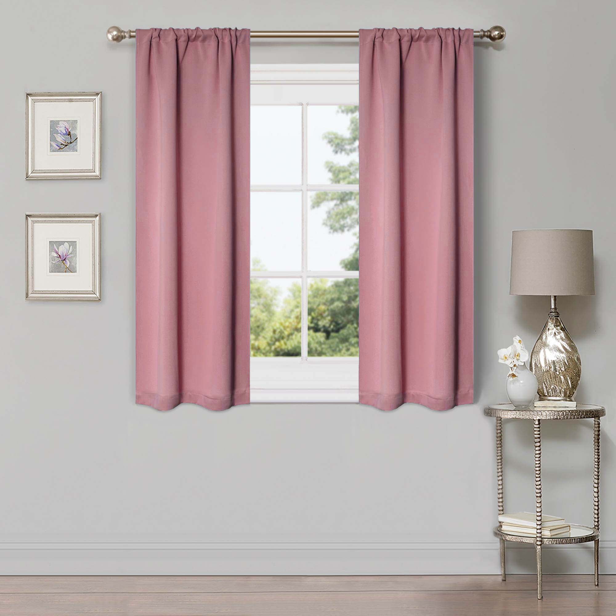 Superior Blackout Solid Light Filtering Rod pocket Curtain Panel Set ...