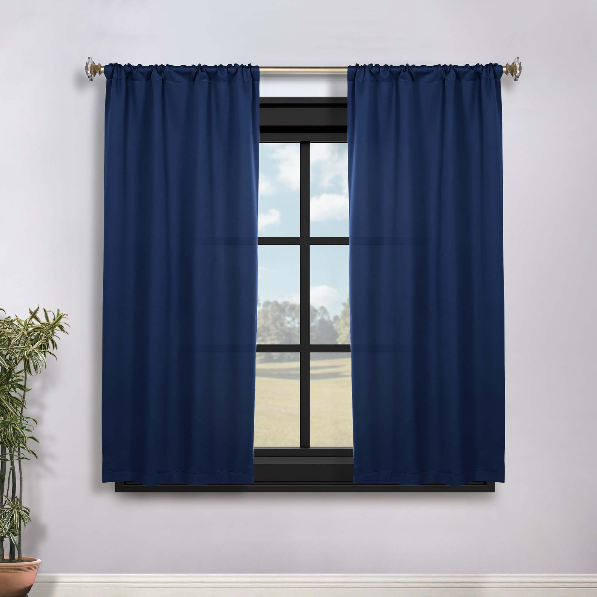Superior Blackout Curtains, 36"x63", Navy Blue - Darkening, Insulated ...