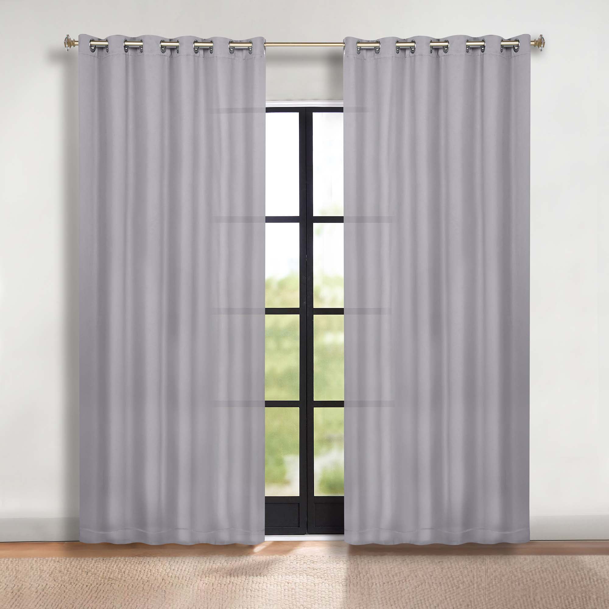 Superior Blackout Solid Light Filtering Grommet Curtain Panel Set, 70"x120", Silver - Walmart.com