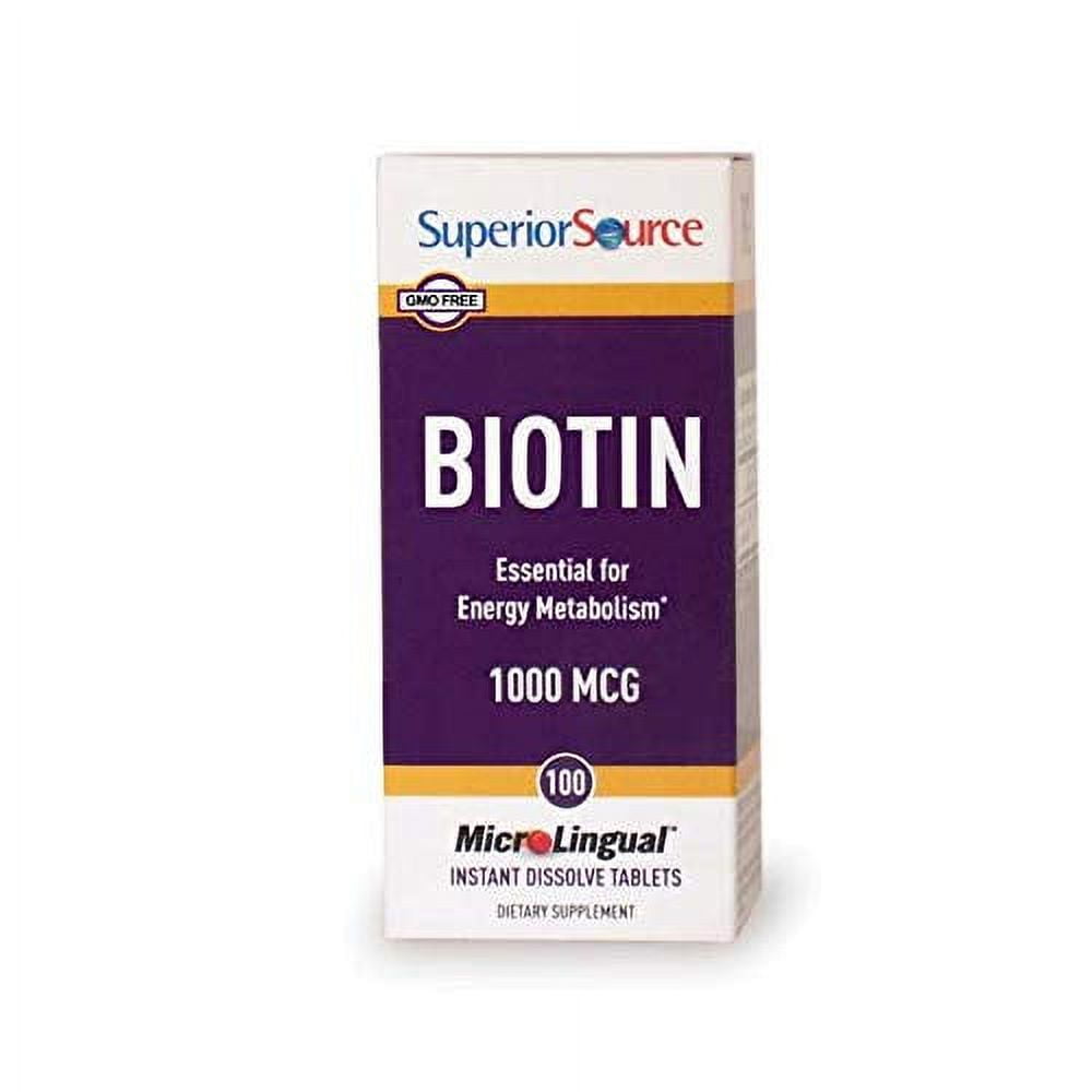 Superior Source Biotin 1000 mcg Sublingual Instant Dissolve Tablets ...