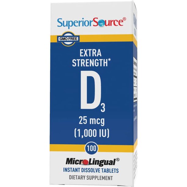 Superior Source Vitamin D3 1,000 Iu 100 Tabs - Walmart Business Supplies