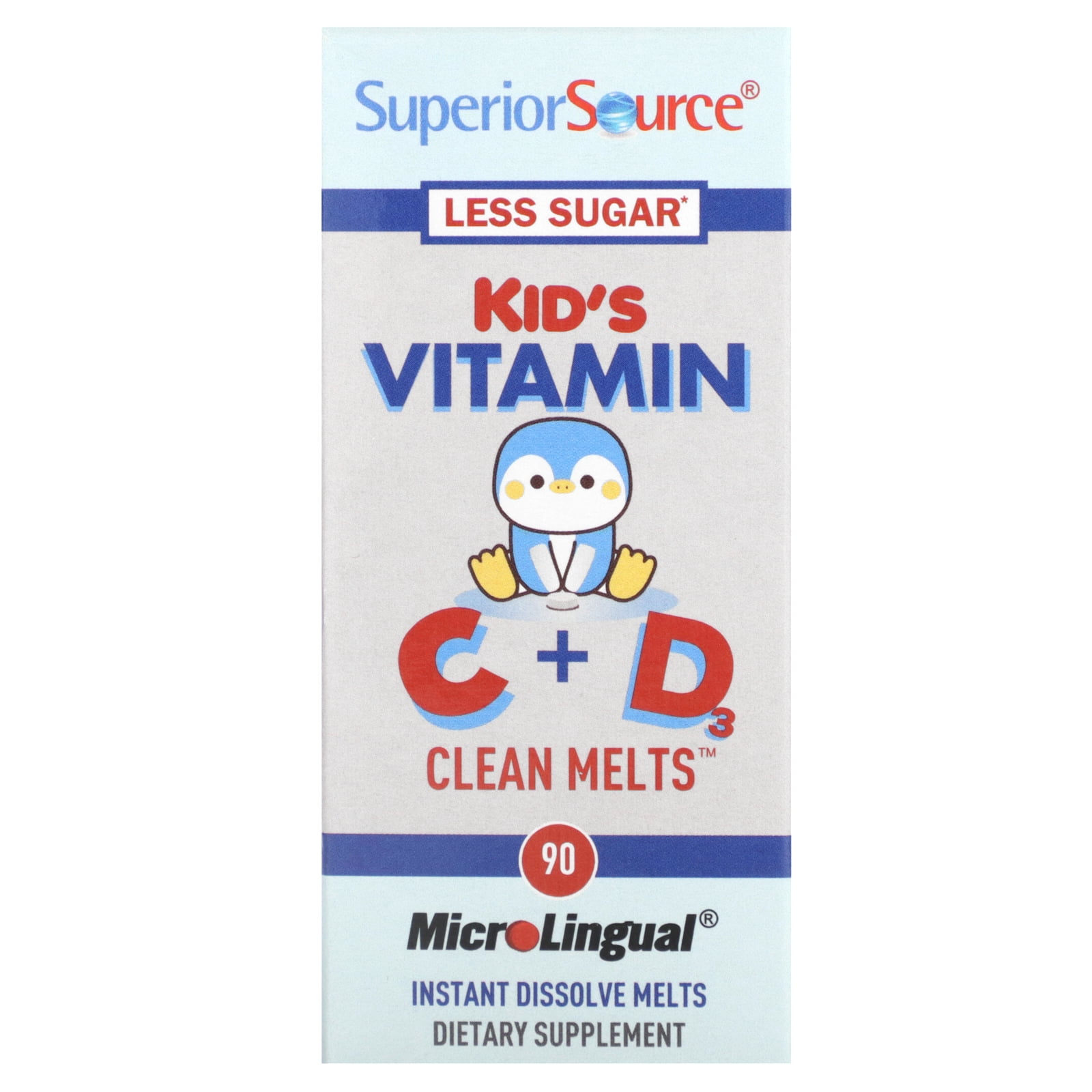 Superior Source Kid's Vitamin C + D Clean Melts, 90 Instant Dissolve ...