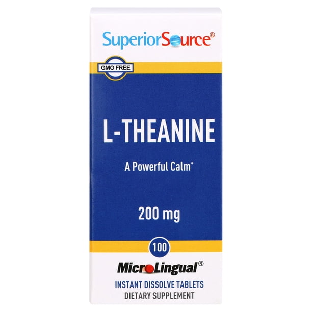 Superior Source L-Theanine 200 mg, Quick Dissolve Tablets, 100 Ct ...