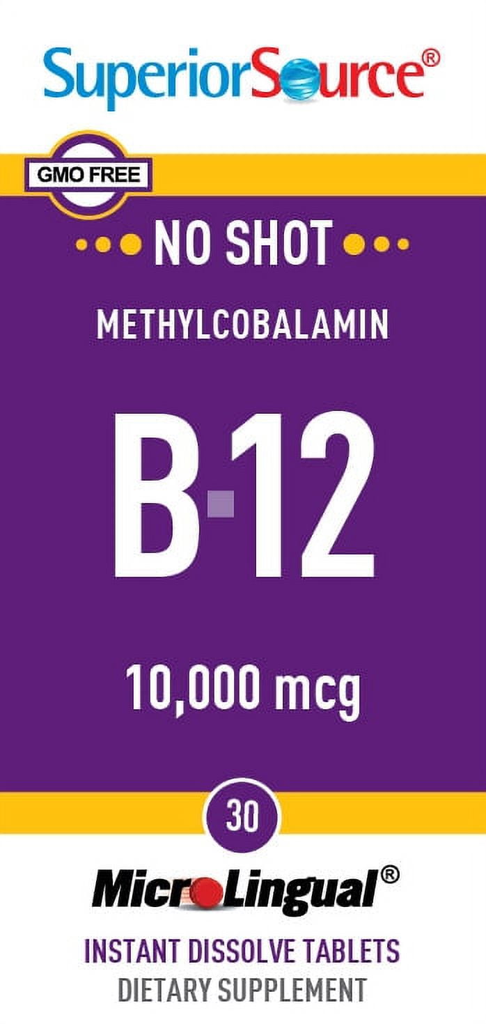 Superior Source Methylcobalamin B12 10,000 Mcg 30 Tabs - Walmart.com