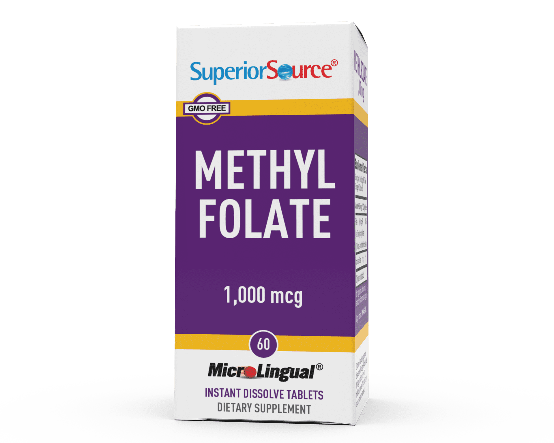 Superior Source Methylfolate 5-MTHF 1000 mcg, Quick Dissolve Sublingual Tablets, 60 Ct - Walmart.com