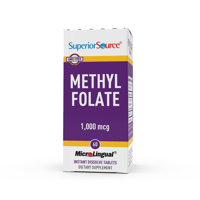 Superior Source Methylfolate 5-MTHF 1000 mcg, Quick Dissolve Sublingual ...