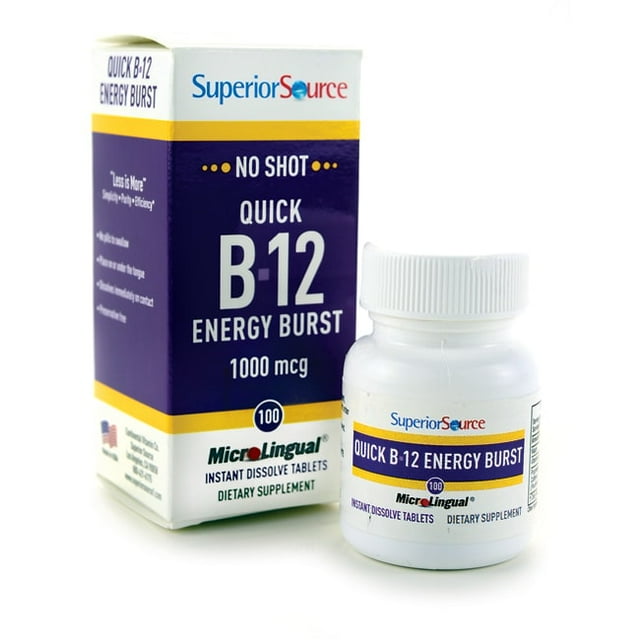 Superior Source No Shot Vitamin B12 Cyanocobalamin 1000 Mcg B6