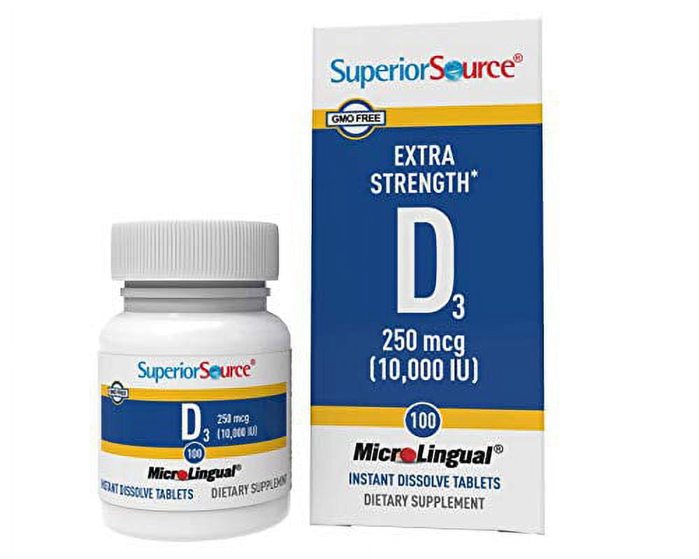 Superior Source Vitamin D3 10000 IU, Quick Dissolve MicroLingual ...