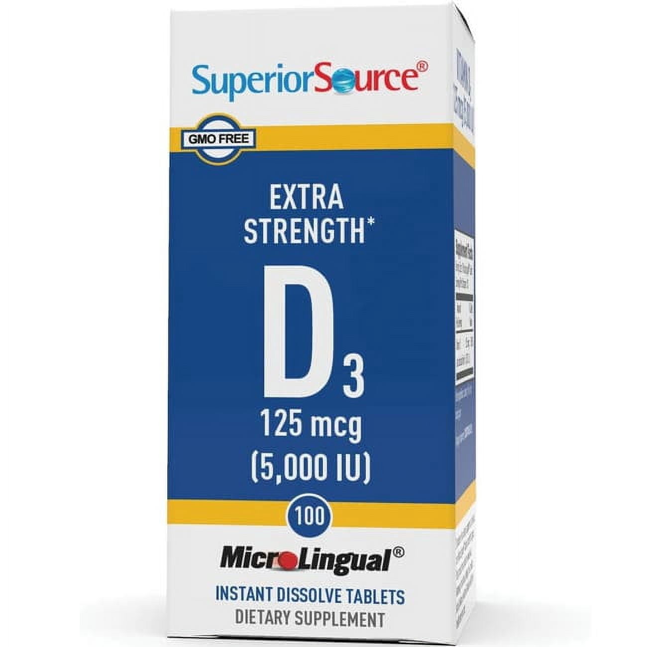 Superior Source Vitamin D3 5000 IU - Microlingual Tablets, 100 Count ...