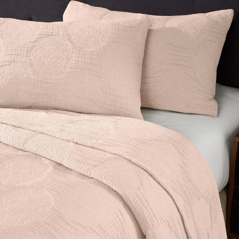 Superior Tanta Cotton Woven Coverlet, Queen, Blush - Walmart.com